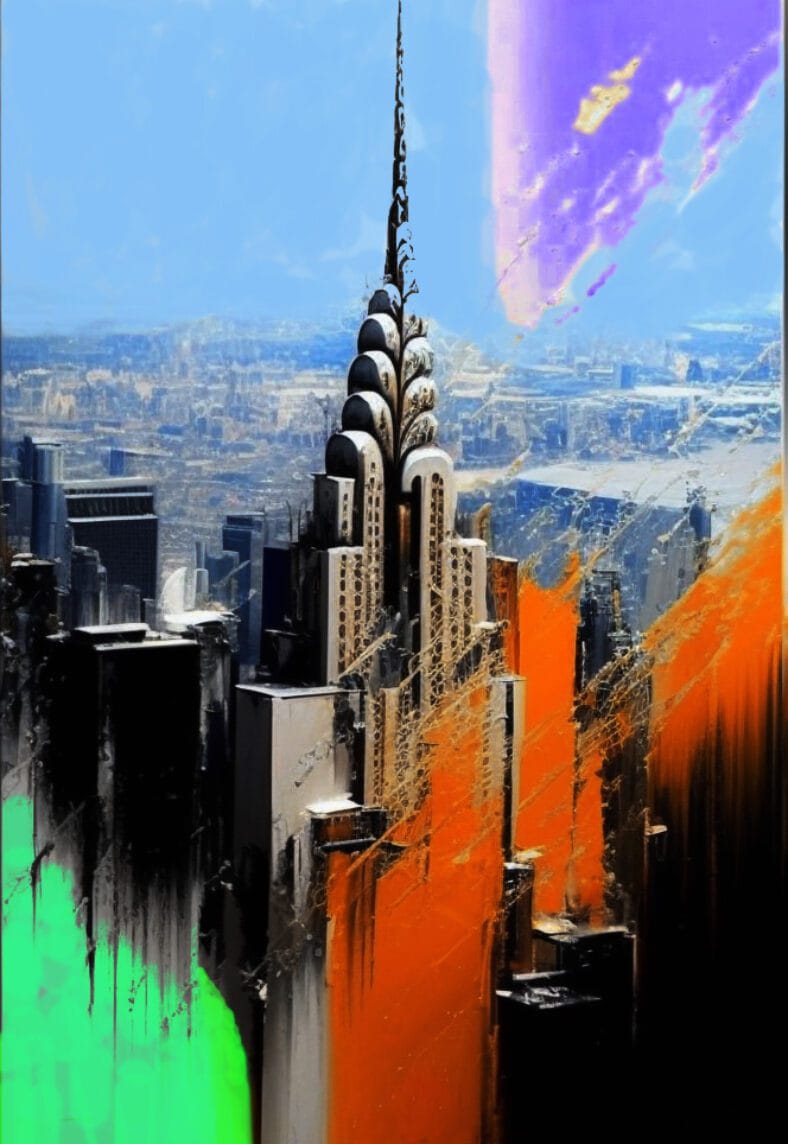 Chrysler Building Abstract Painting