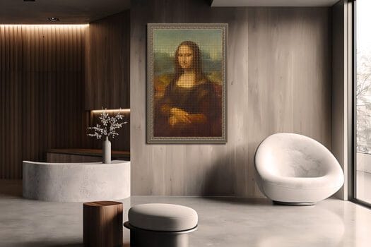 Mona Lisa Art Print on Canvas Painting Reproduction Glass Texture ...